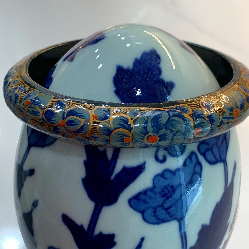 Vintage Asian Hand Painted Wood Lacquer Bangle Bracel… - Gem